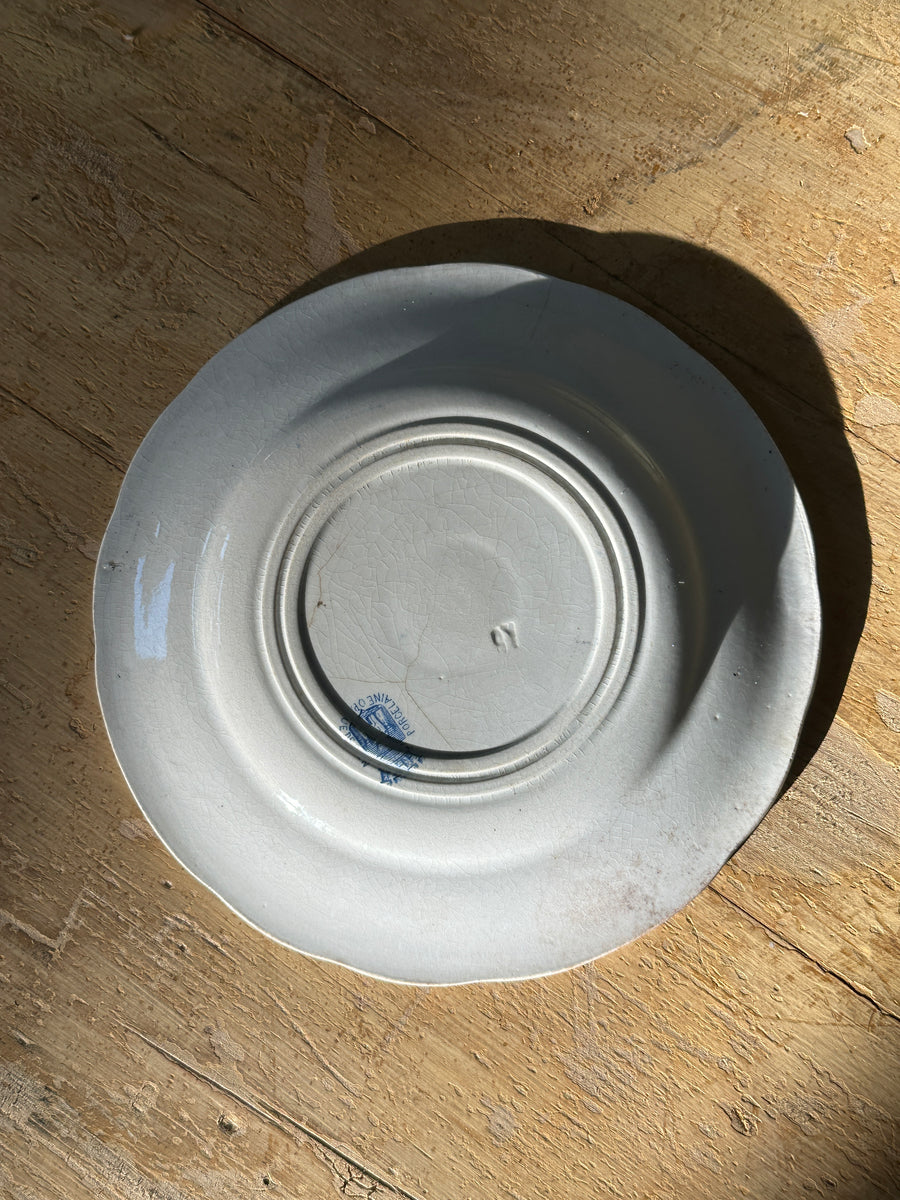 Small Antique French Marriage Proposal Plate with Blue Edges – The ...