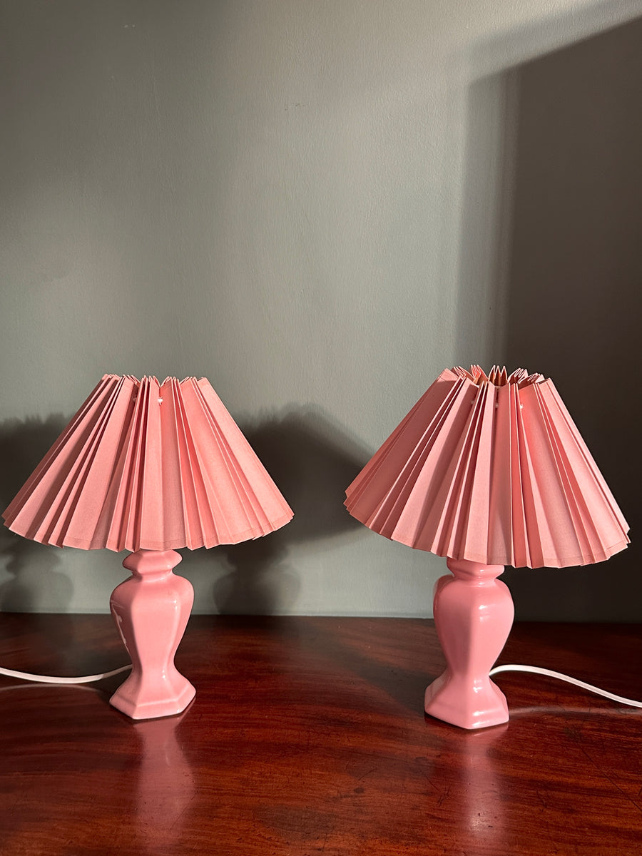 Pair of Vintage Pink Ceramic Lamps – The Antik Store